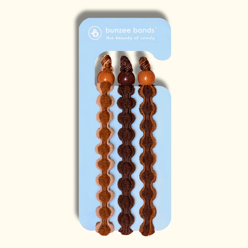 LUXe Compression Tech Scrunchies - Mocha 3-Pack – Bunzee Bands